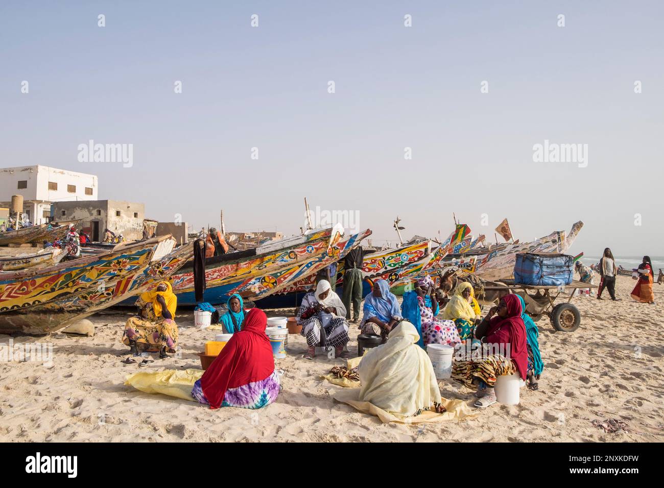 Mauritania, Nouakchott, fish market on the shores of the Atlantic ocean ...