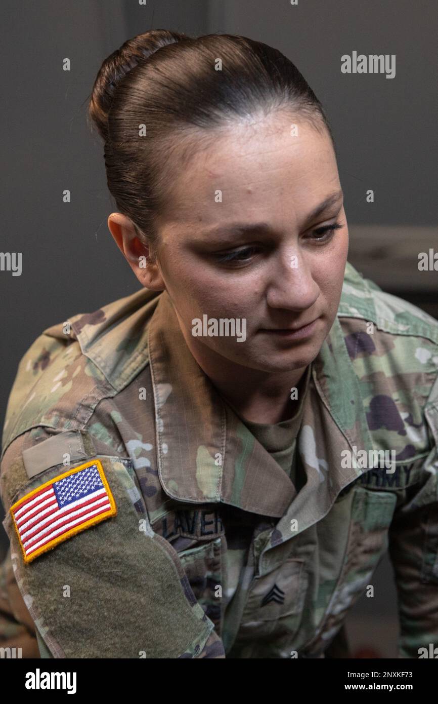 U.S. Army Sgt. Monica Laverdure, an Animal Care Specialist with Public ...