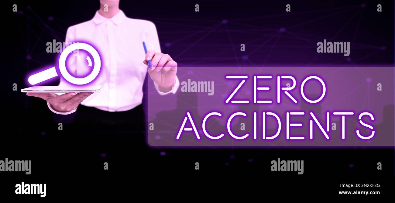 Hand writing sign Zero Accidents. Word for important strategy for ...
