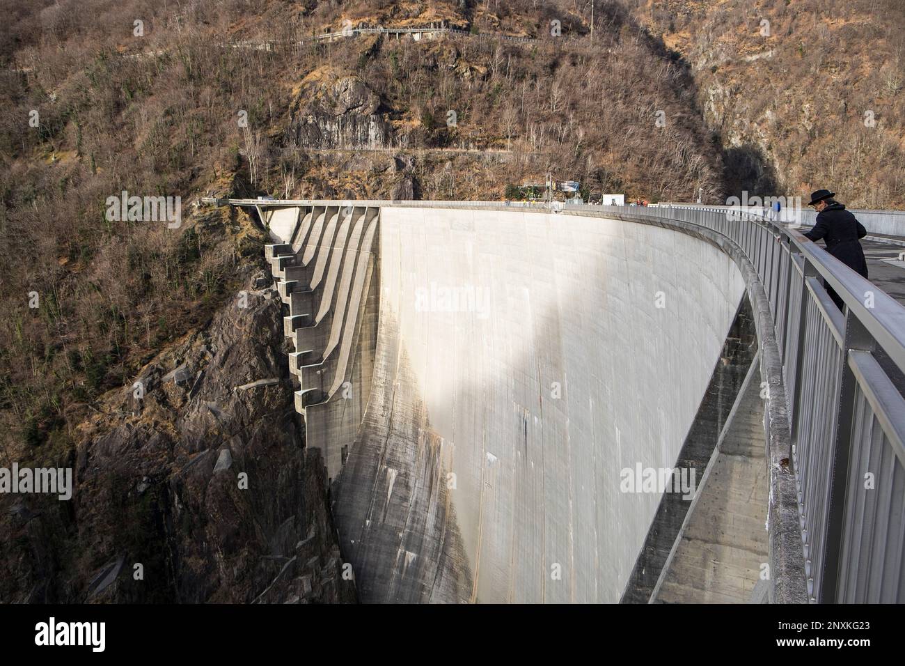 Switzerland, Canton Ticino, Verzasca valley, Verzasca dam, dam emptying ...