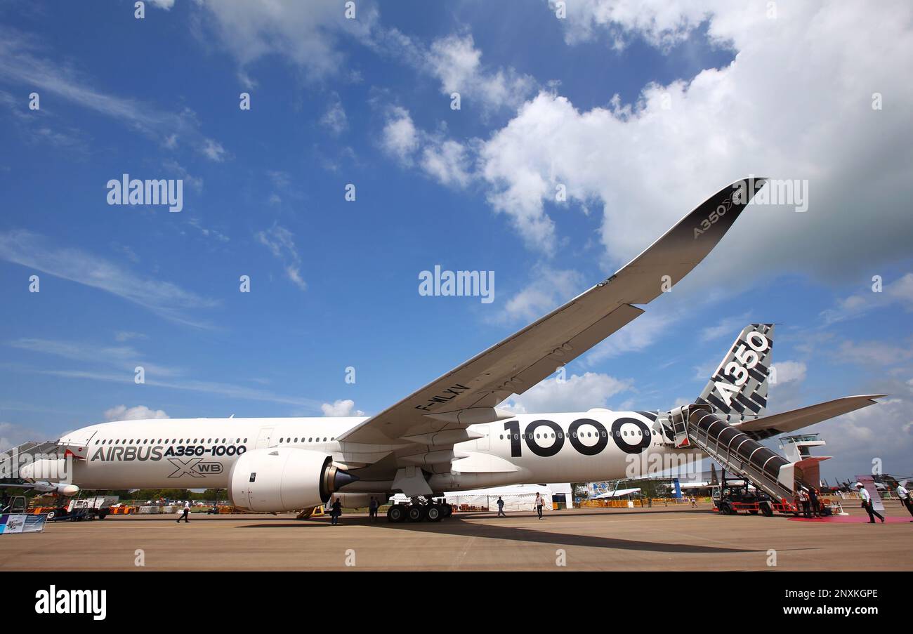 The exterior of the Airbus A350-1000. Airbus is showcasing its twin ...