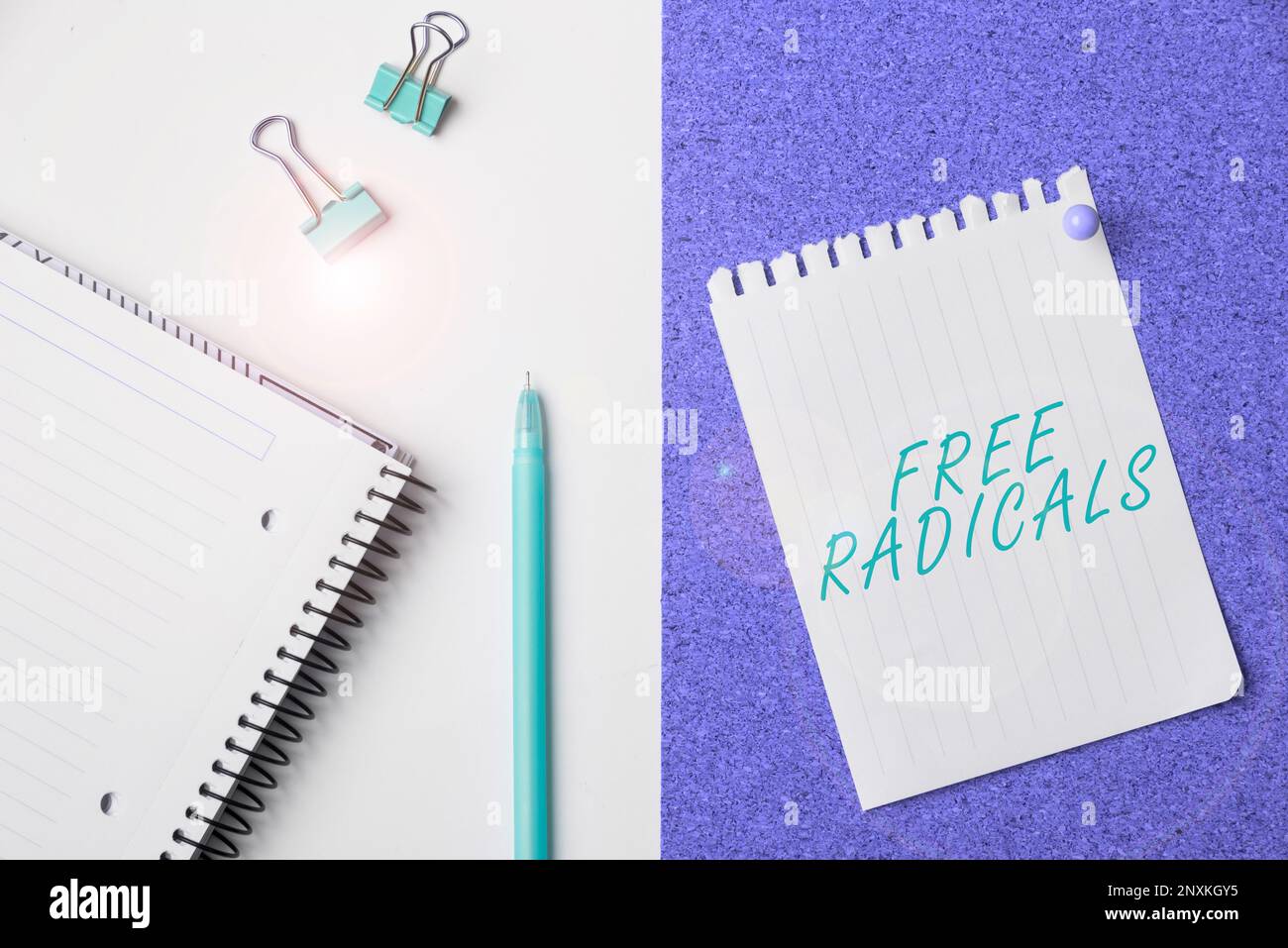 Handwriting text Free Radicals. Word Written on produced in body by ...