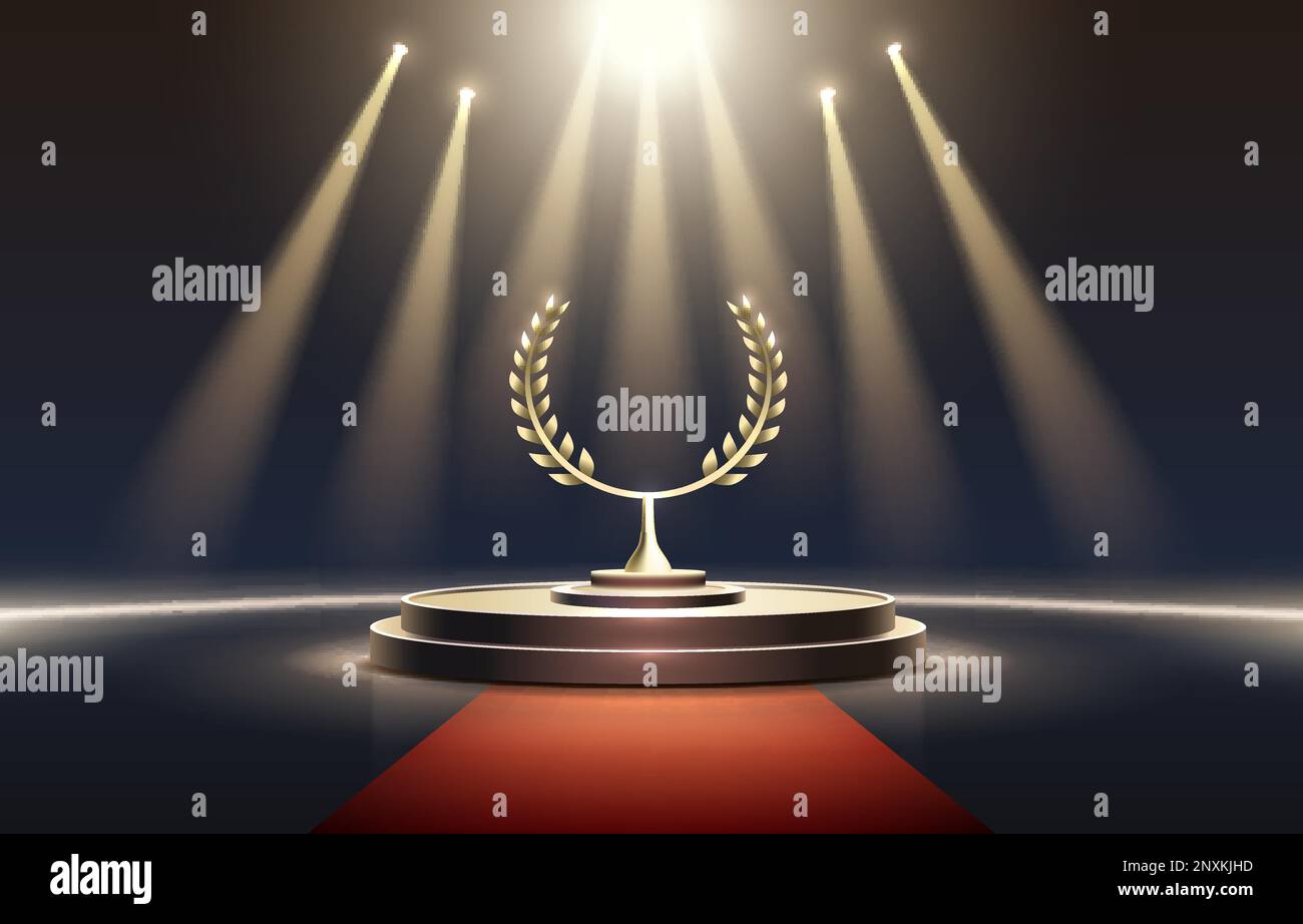 Award best podium winner, golden object. Vector illustration Stock ...