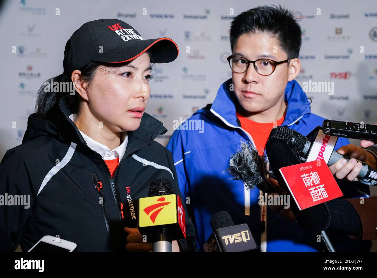 Kenneth Fok and Guo Jingjing couple attend the Volvo Ocean Race in ...
