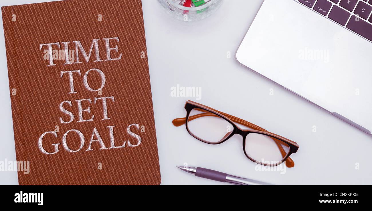 Text caption presenting Time To Set Goals. Business idea Desired ...