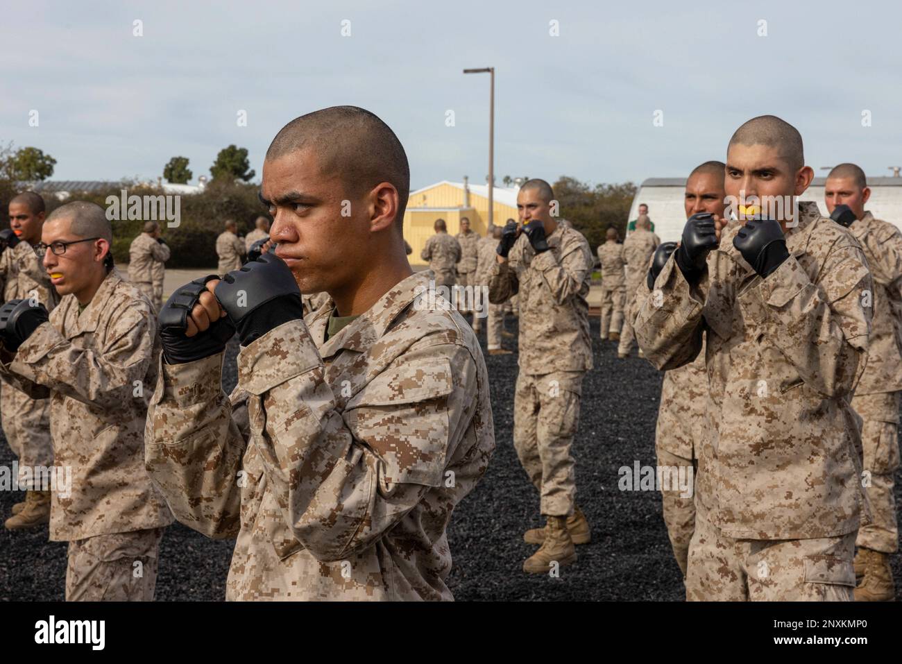 U.S. Marine Corps recruits with Delta Company, 1st Recruit Training ...