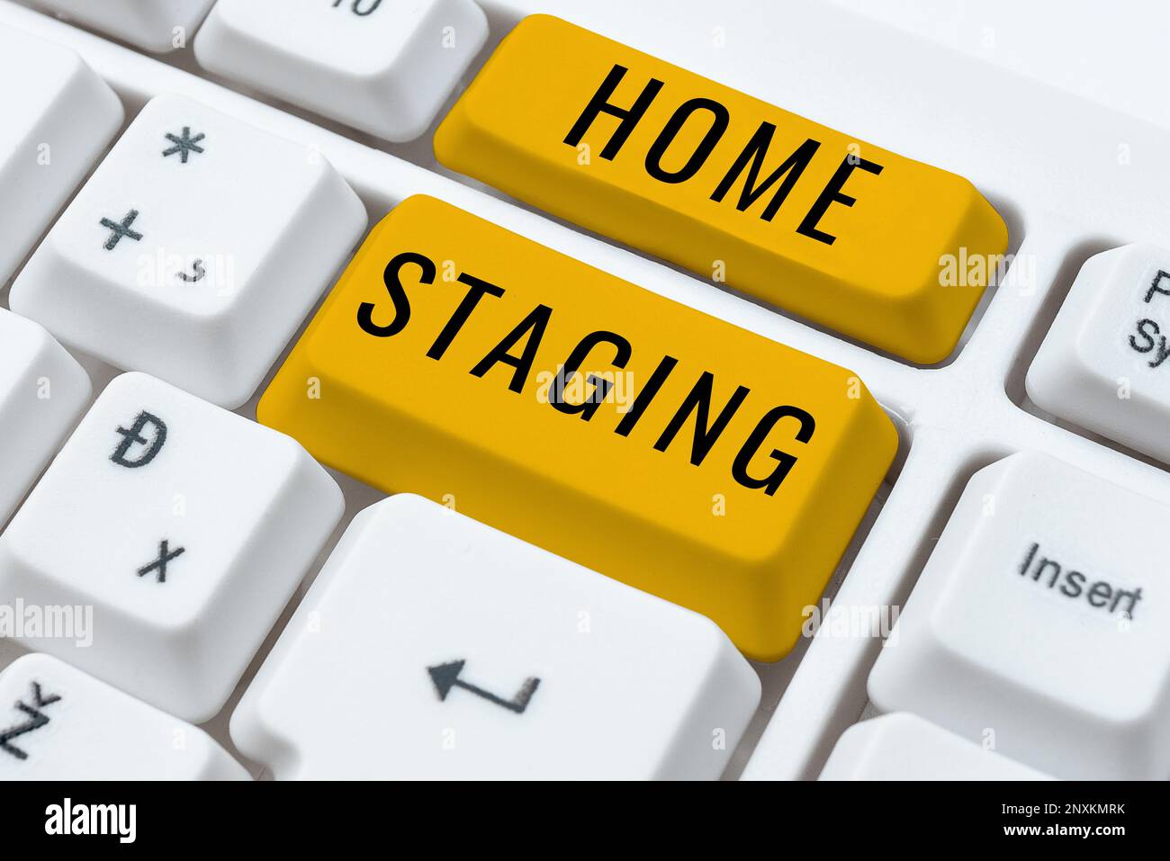 Text showing inspiration Home Staging. Concept meaning preparation of a ...