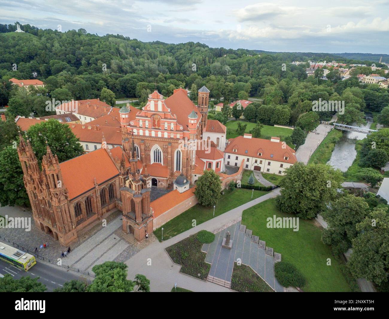 Vilnius Old Town and St. Anne Church with Hill of Three Crosses in ...