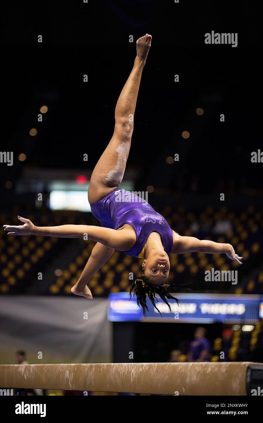 February 2, 2018: LSU gymnast Kennedi Edney performs on beam during the ...