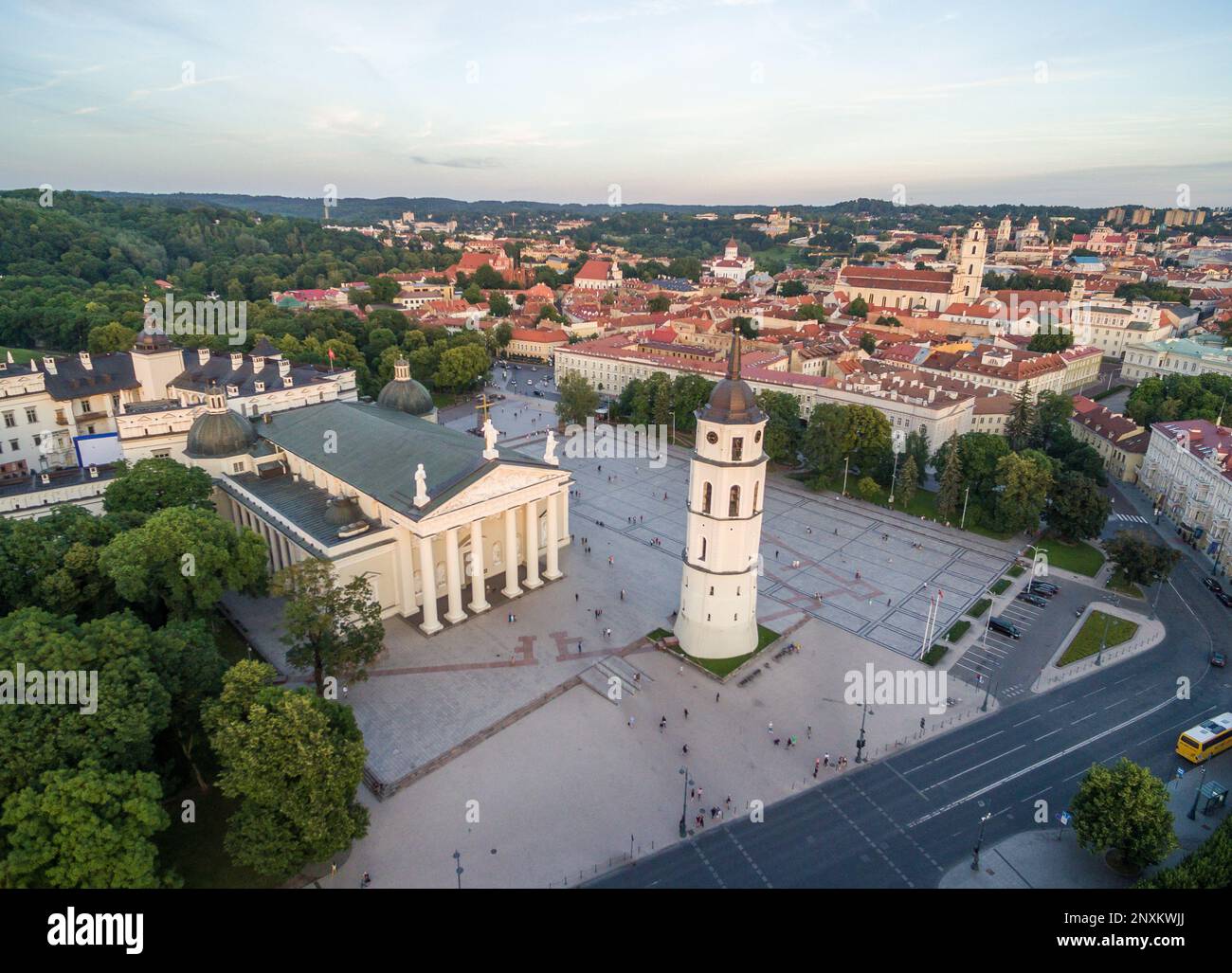 Cathedral Square in Vilnius Old Town. Palace of the Grand Dukes of ...