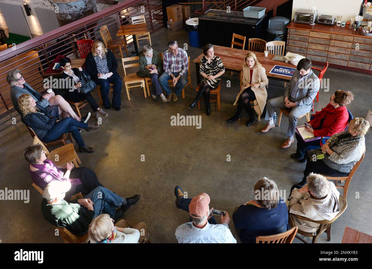 N.C. first lady Kristen Cooper talks with community members at the Haw ...