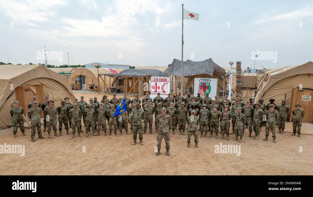 U.S. Air Force Airmen and Soldiers assigned to the 378th Expeditionary ...