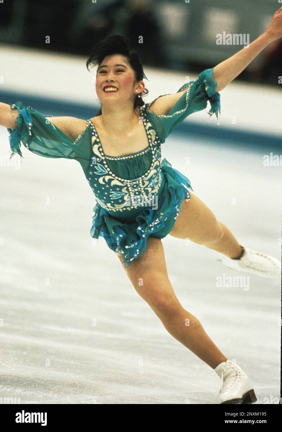 Kristi Yamaguchi of the United States competes at the 1992 Winter ...