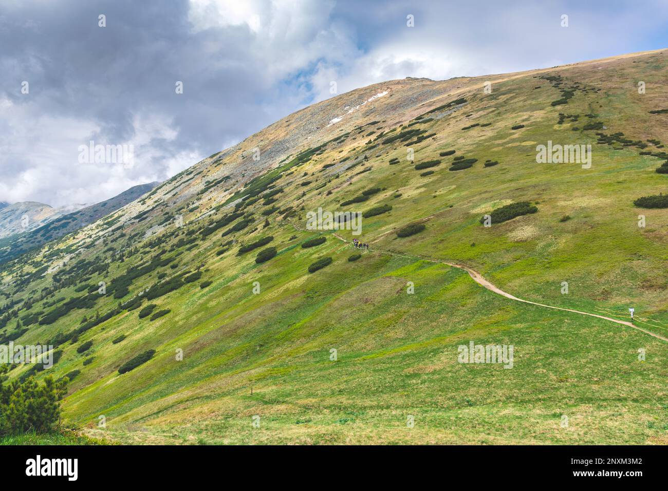 Hiking route towards Dumbier, the highest peak of the Low Tatras ...