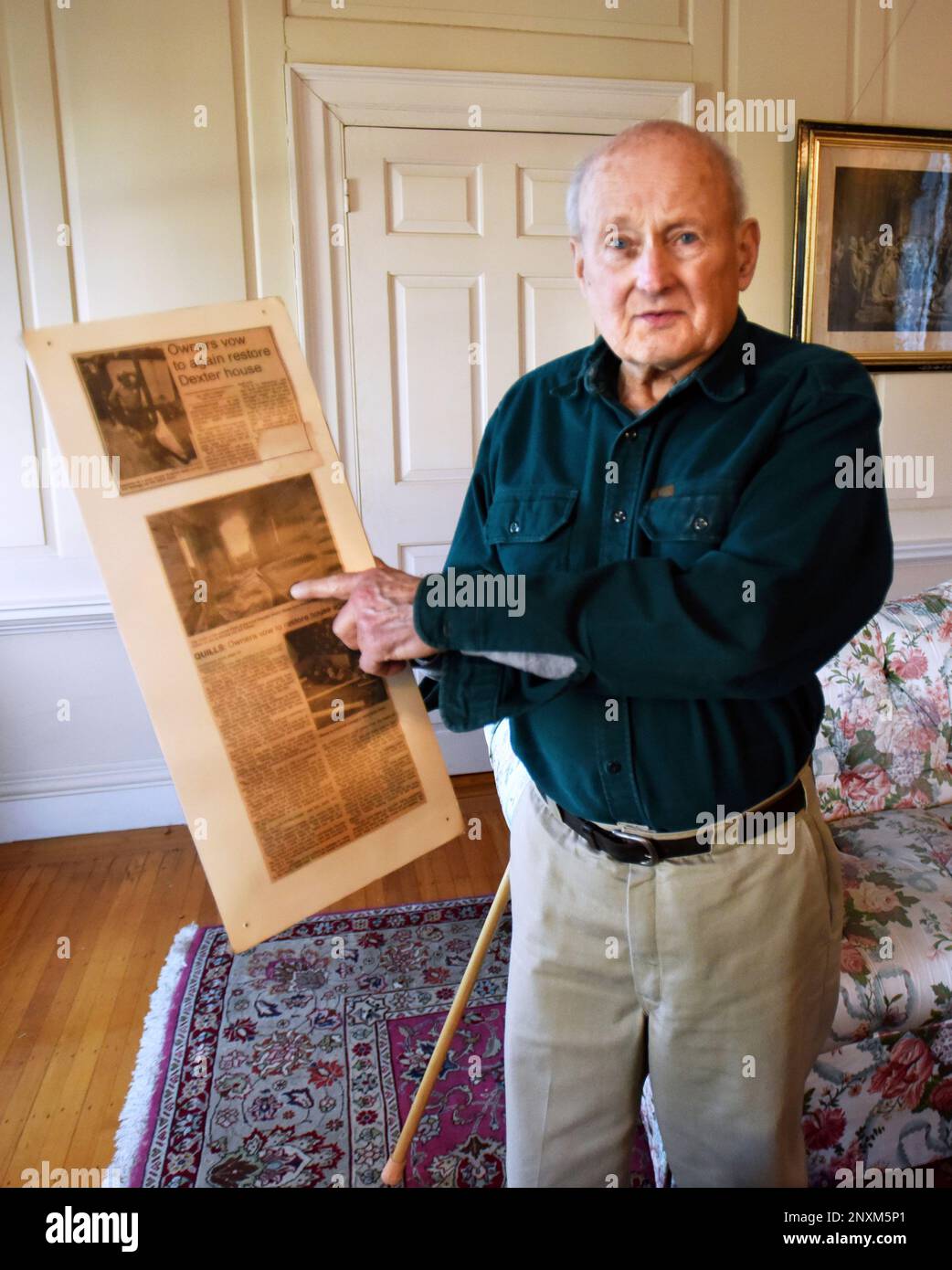 In a Jan. 25, 2018 photo, William Quill holds Daily News clippings of ...