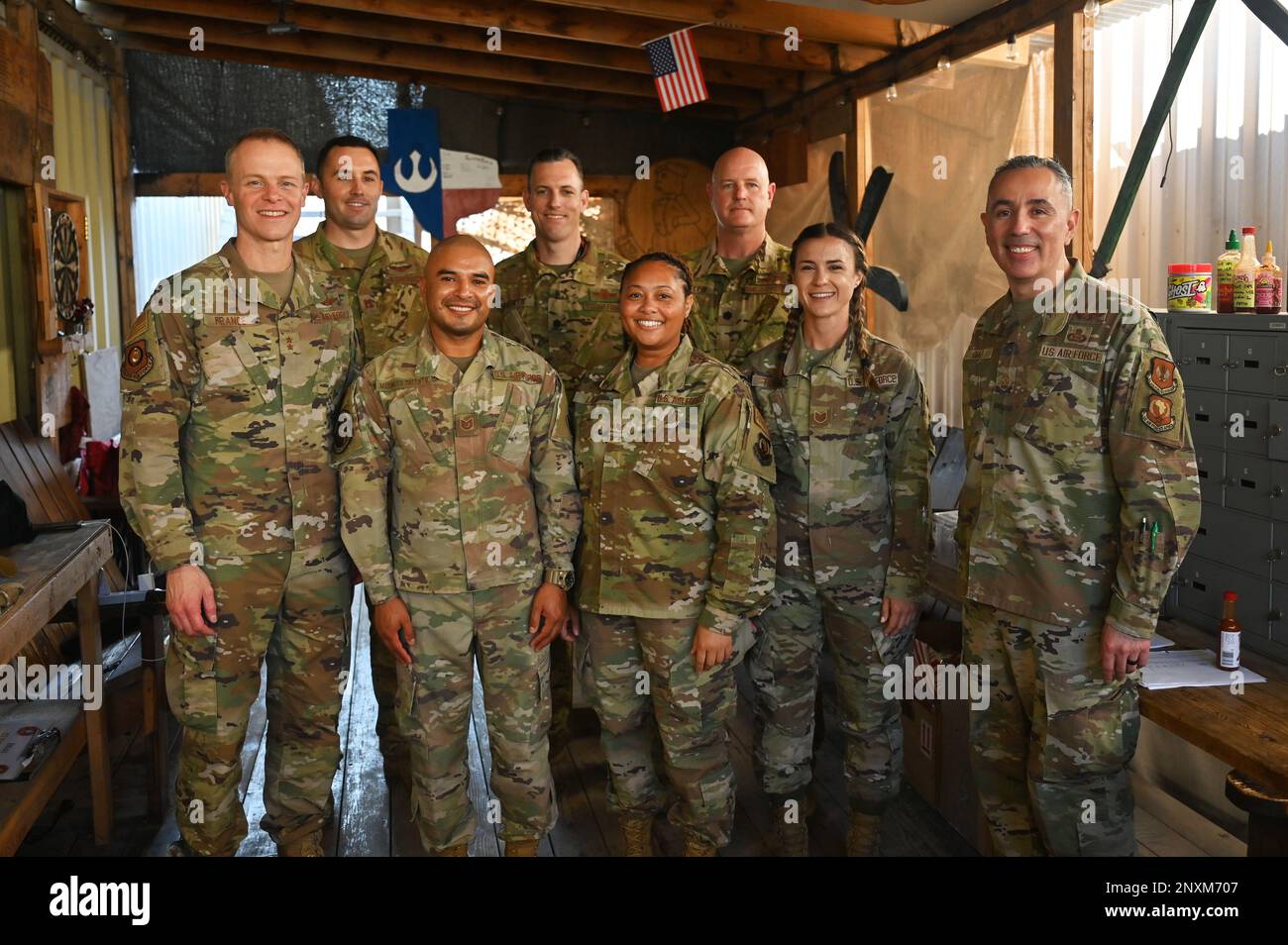 U.S. Air Force Maj. Gen. Derek France, left, commander of the Third Air ...