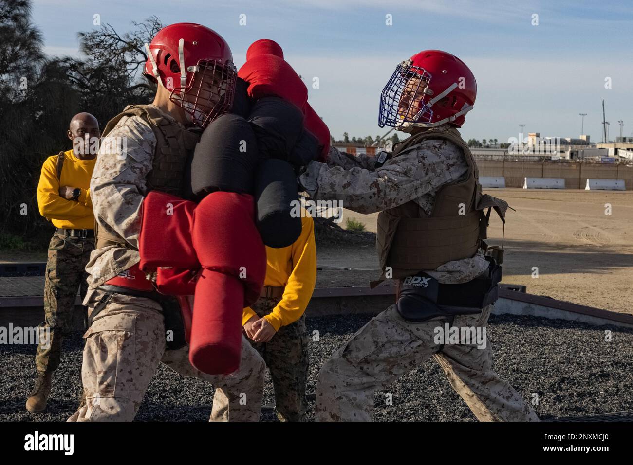 U.S. Marine Corps recruits with Golf Company, 2nd Recruit Training Battalion, participate in a ...