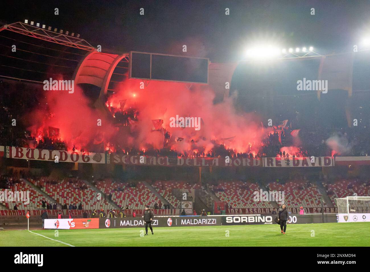 San Nicola stadium, Bari, Italy, March 01, 2023, SSC Bari Supporters during SSC Bari vs Venezia ...