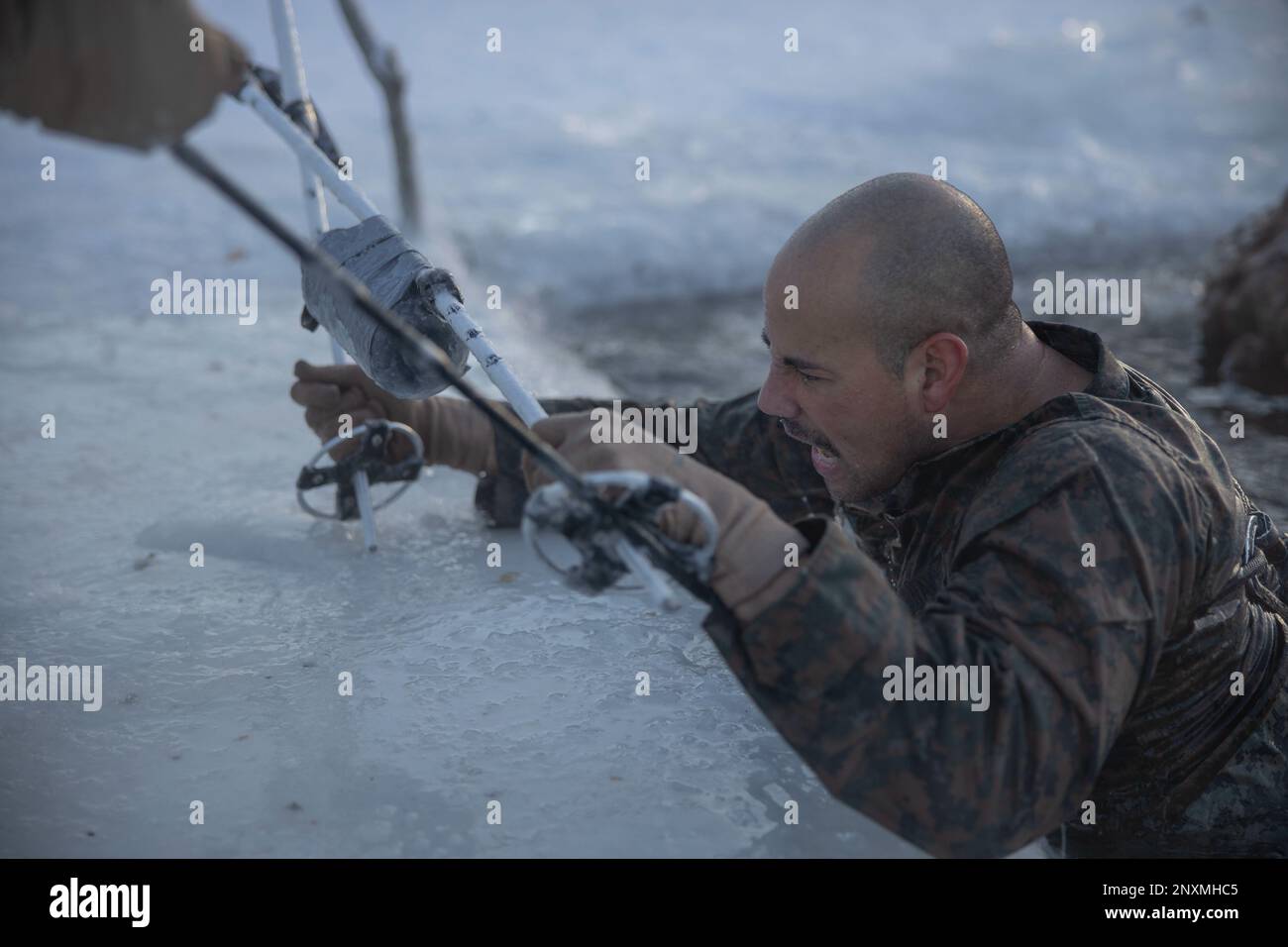 U.S. Navy sailor HM1 Justo Ramirez, an independent duty corpsman with ...