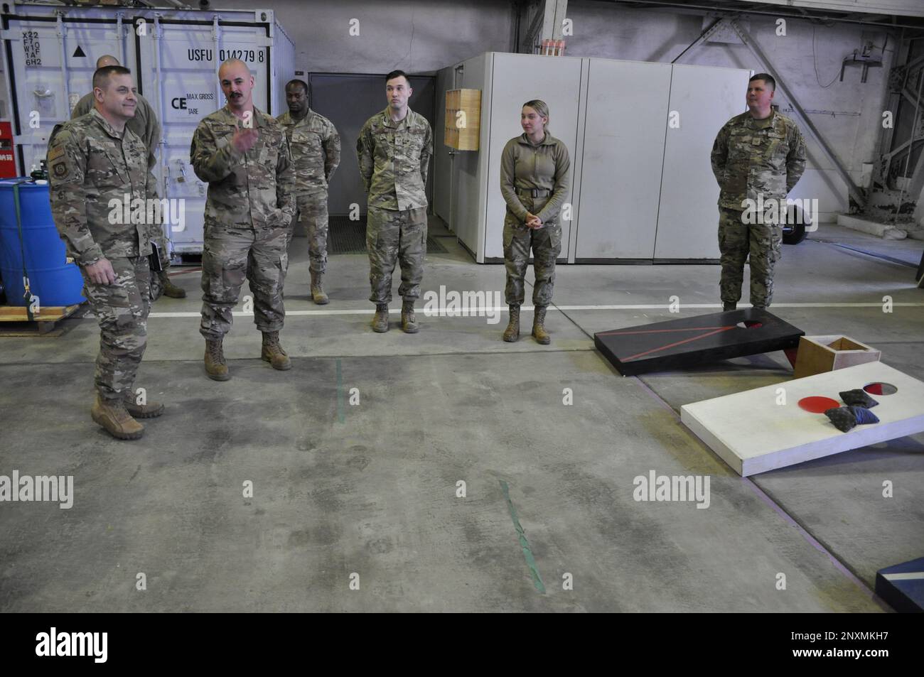 U.S. Air Force Brig. Gen. Jesse Friedel, left, Fifth Air Force deputy ...