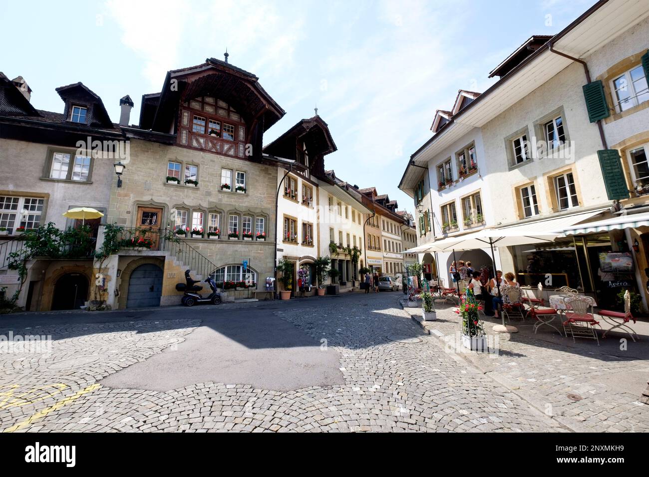 Switzerland, Canton Fribourg, Murten, Morat, Old city Stock Photo - Alamy