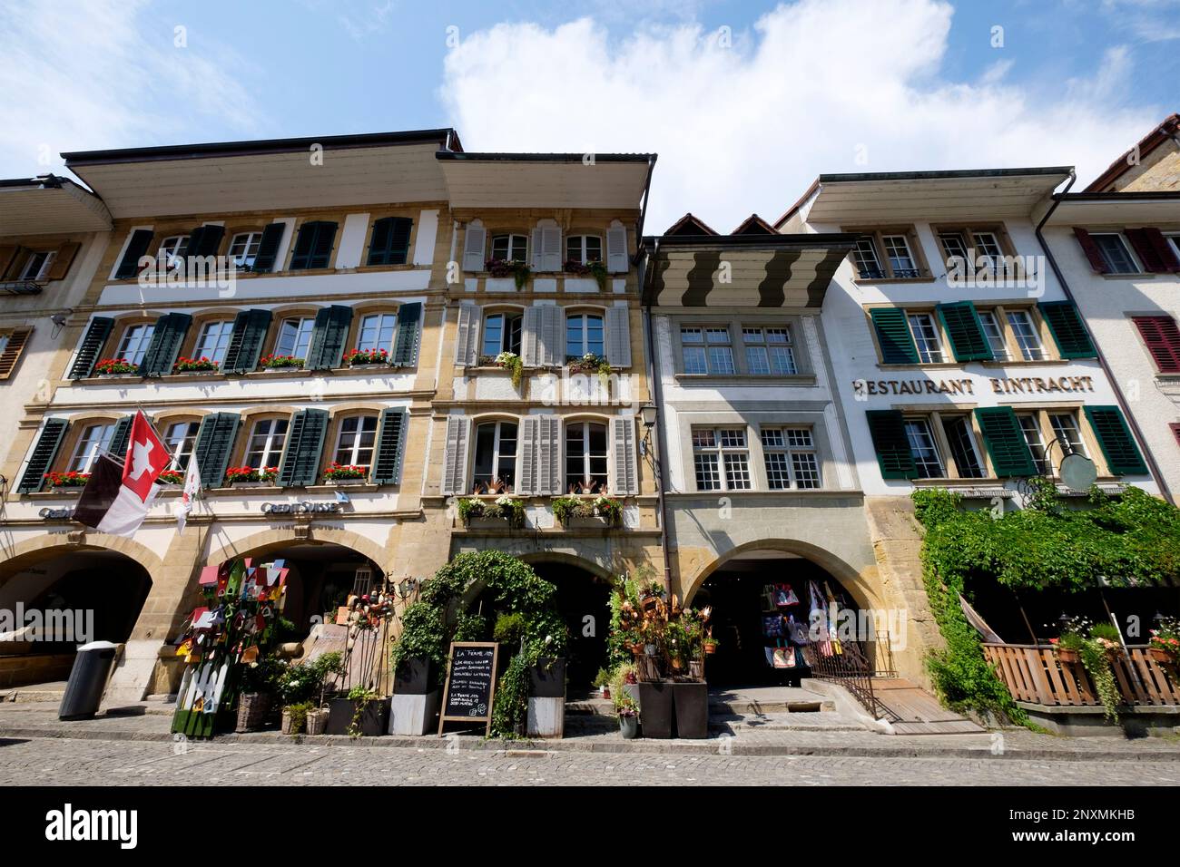 Switzerland, Canton Fribourg, Murten, Morat, Old city Stock Photo - Alamy