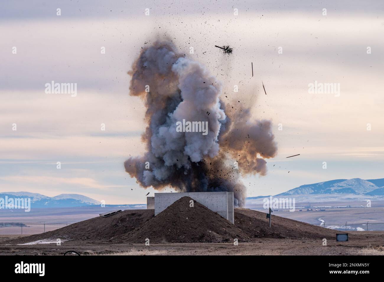 A Christmas tree is blown up at Malmstrom Air Force Base, Mont. Jan. 11 ...