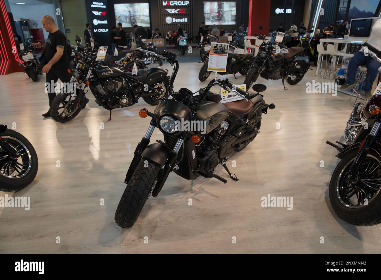 ISTANBUL, TURKEY - APRIL 23, 2022: Indian motorcycle on display at ...
