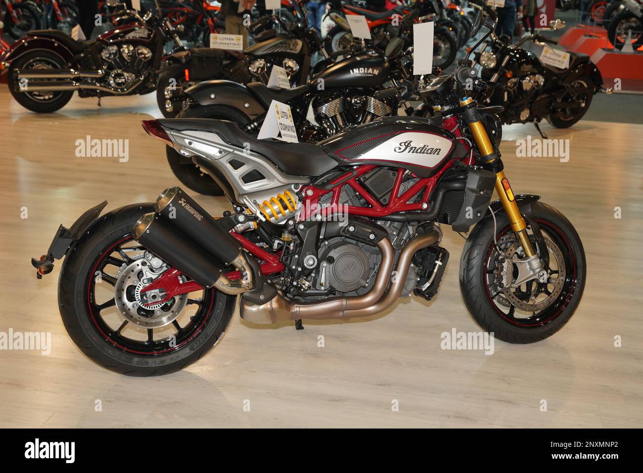 ISTANBUL, TURKEY - APRIL 23, 2022: Indian motorcycle on display at ...