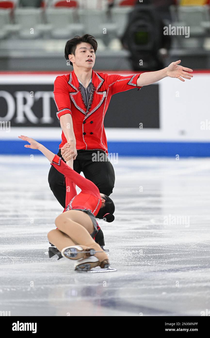 Yixi YANG & Shunyang DENG (CHN), during Junior Pairs Short Program, at ...