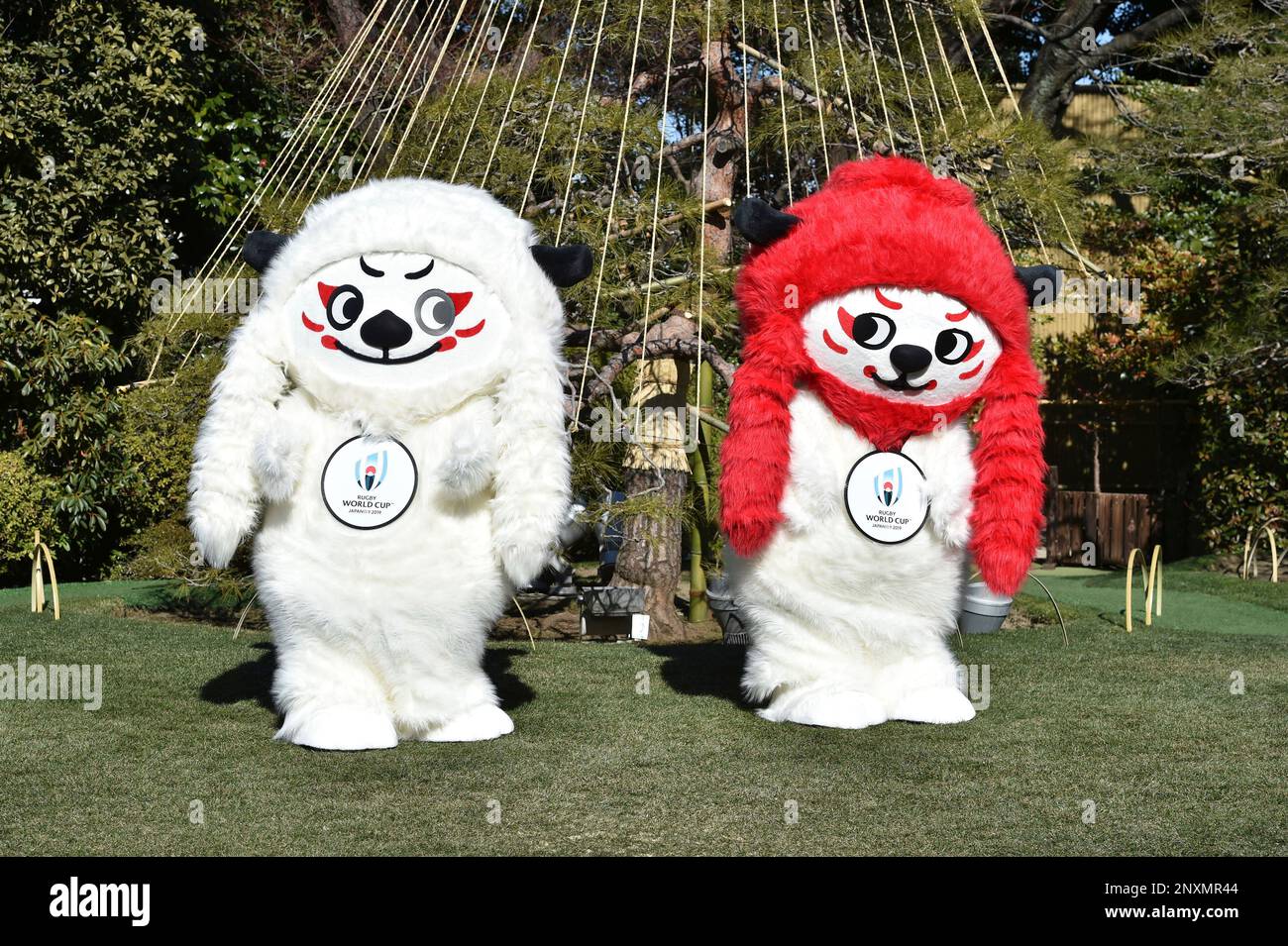 The official mascot characters of the 2019 Rugby World Cup "REN" (L ...