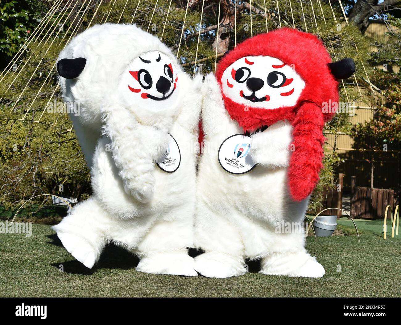 The official mascot characters of the 2019 Rugby World Cup "REN" (L ...