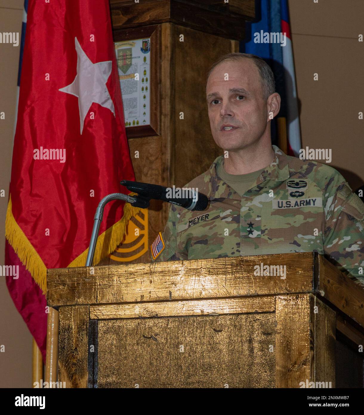 U.S. Army Maj. Gen. John V. Meyer III, the 1st Infantry Division and Fort Riley commanding ...