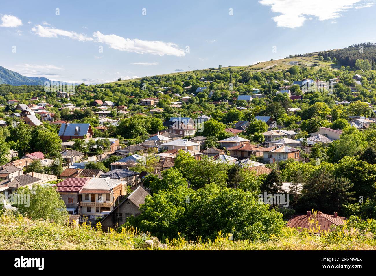 Landscape of Surami, small town (daba) in Georgia, Shida Kartli region ...