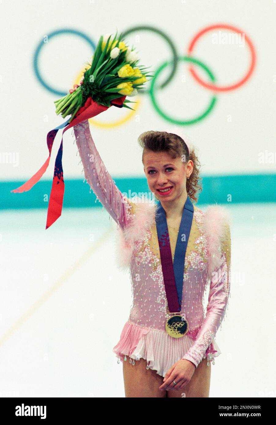 Oksana Baiul Of Ukraine Salutes The Crowd After Winning The Gold Medal