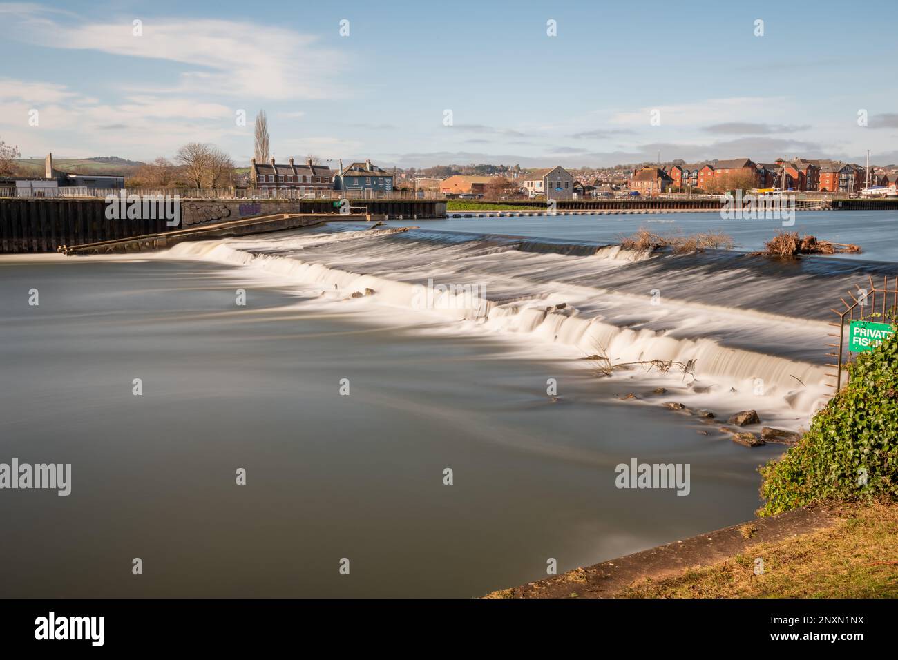 Trews weir on the river Exe in Exeter Stock Photo - Alamy