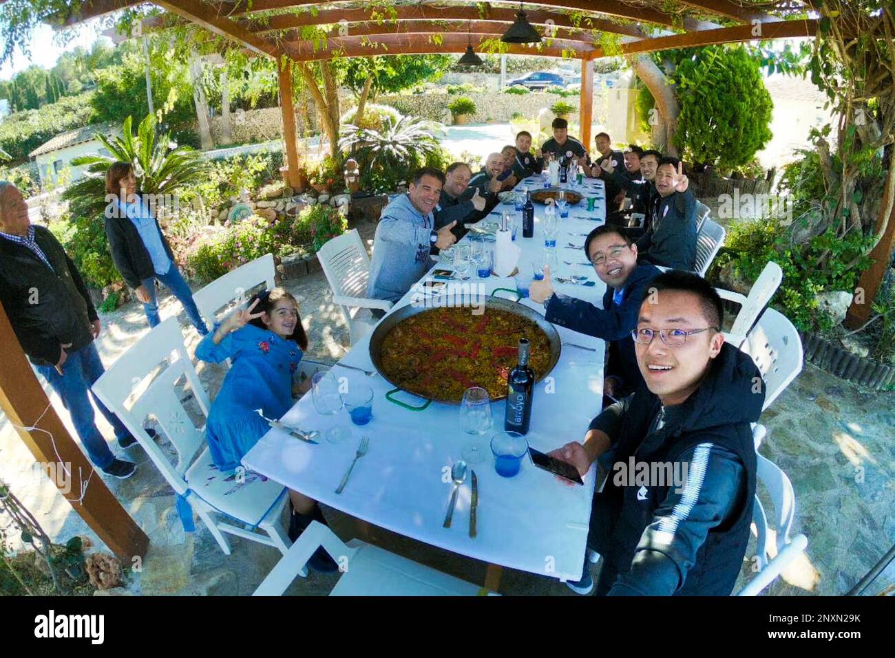 Players of China's Beijing Renhe F.C. take part in the winter training ...