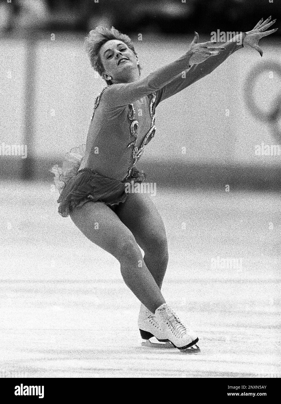 Elizabeth Manley of Canada competes in the women's figure skating short ...
