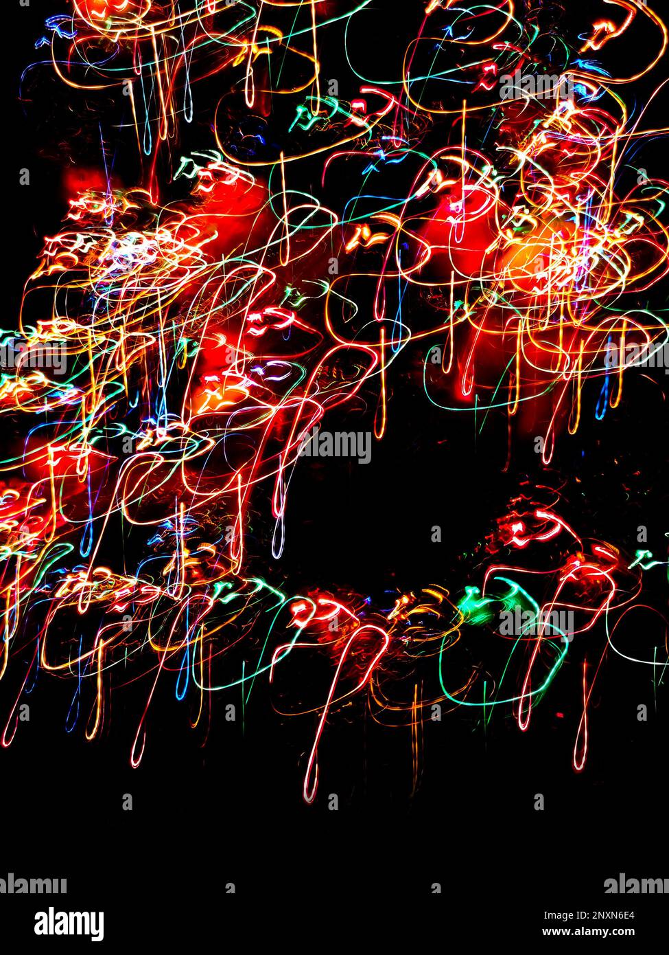 Blurry abstract psychedelic vibrant wavy background. Reflection and ...