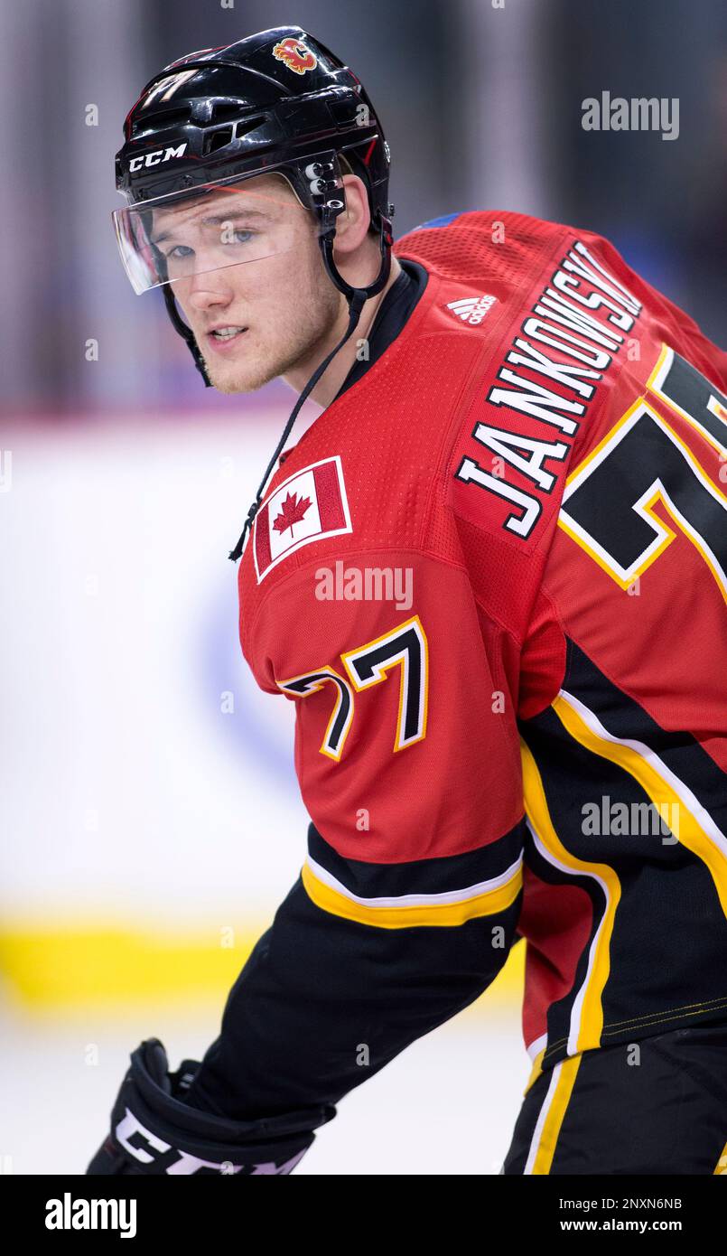 NHL profile photo on Calgary Flames player Mark Jankowski at a game ...
