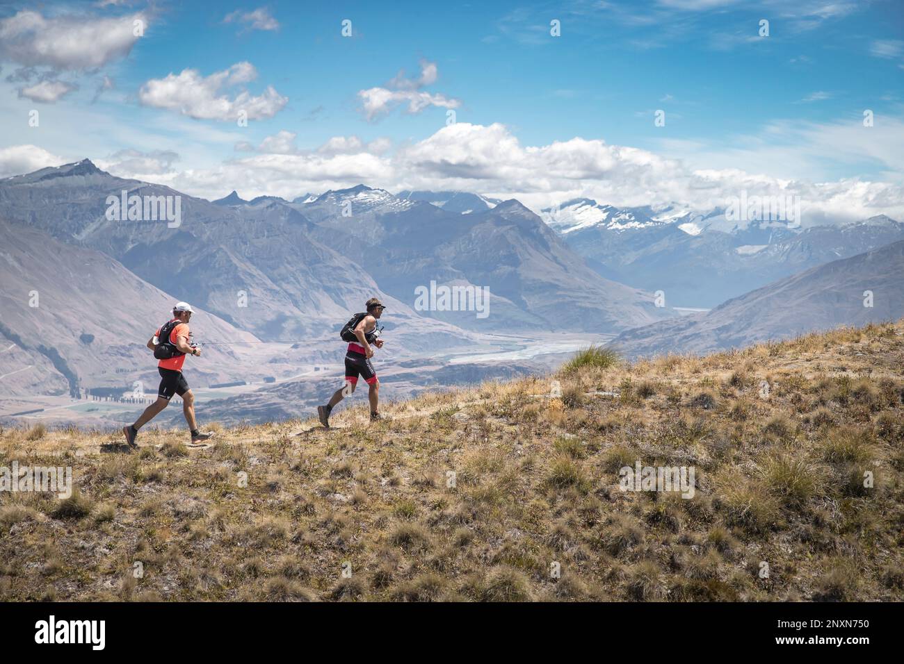 Richie McCaw and Bob Mclachlan during the mountain run at the Red Bull ...