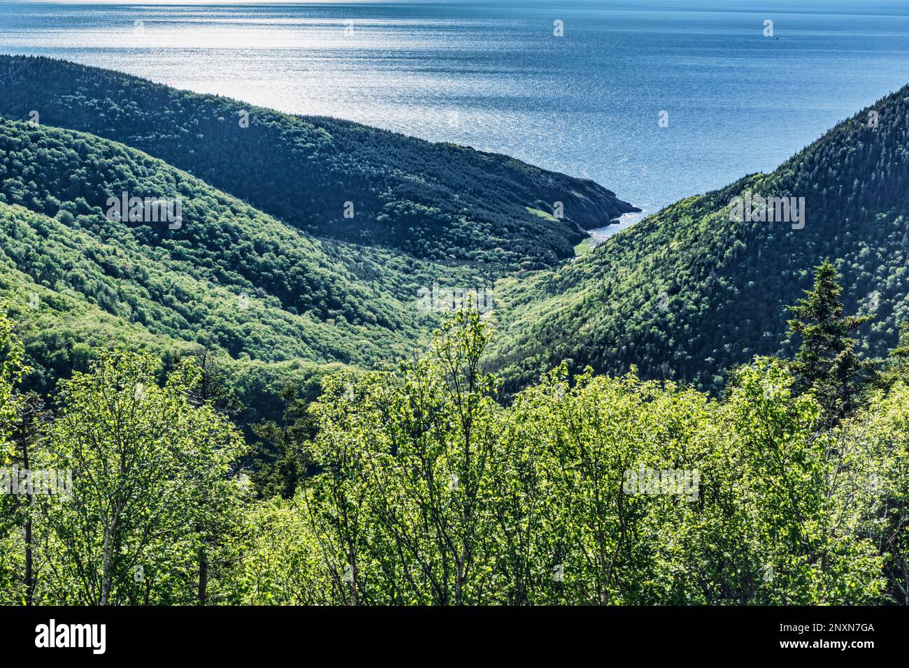 Inlets and valleys of the famous Cabot Trail in the Canadian Maritime ...