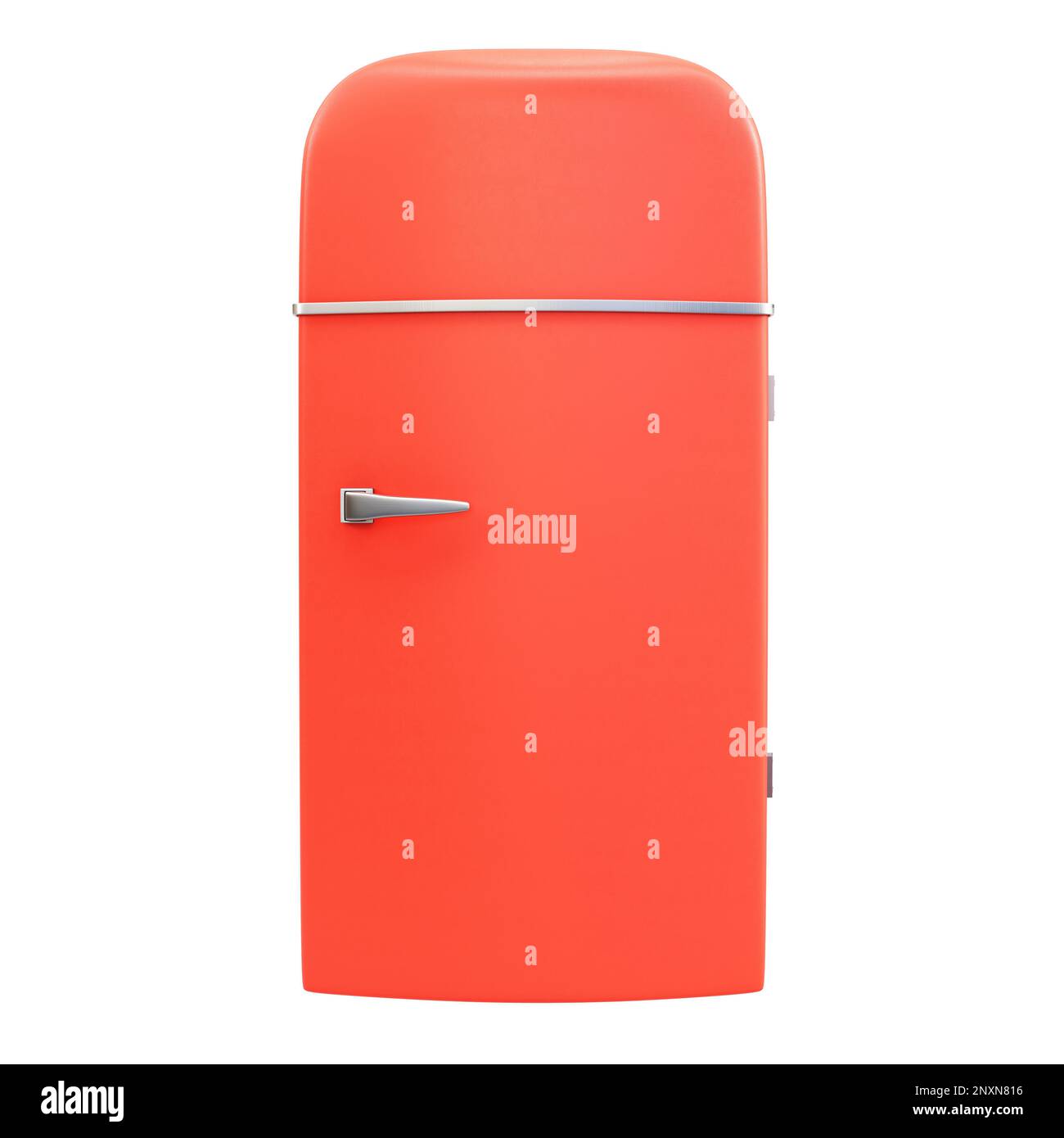 Red old styled fridge isolated on white background. 3d rendering Stock ...