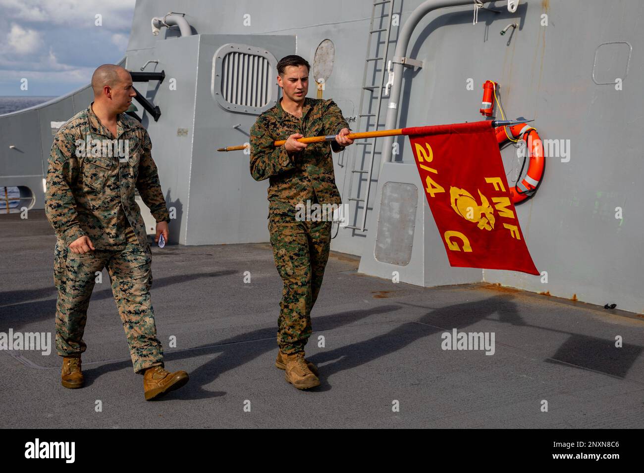 INDIAN OCEAN (Jan. 15, 2023) – U.S. Marine Corps Cpl. Von Landry, right ...