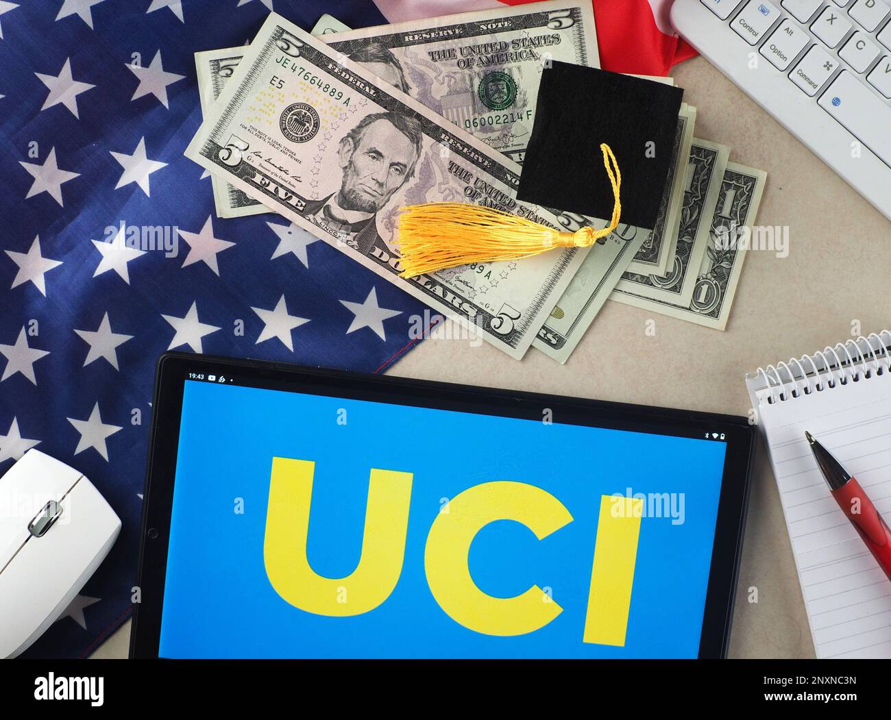 In this photo illustration, University of California, Irvine (UCI) logo ...