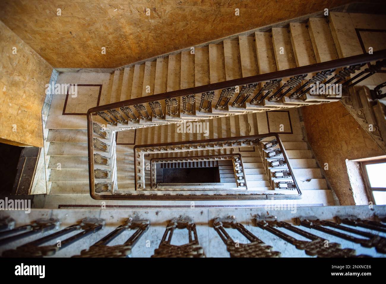 Old rectangular spiral staircase hi-res stock photography and images ...