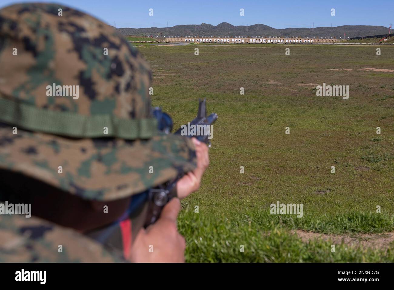 A U.S. Marine Corps recruit with Delta Company, 1st Recruit Training ...
