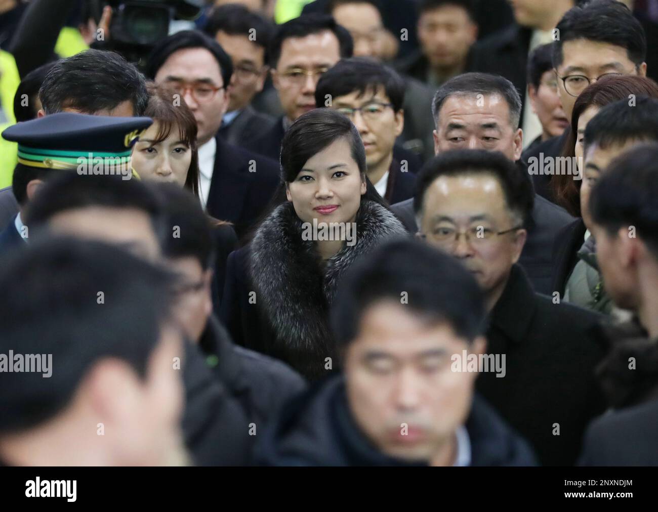 North Korean Hyon Song Wol, center, head of North Korea's art troupe ...