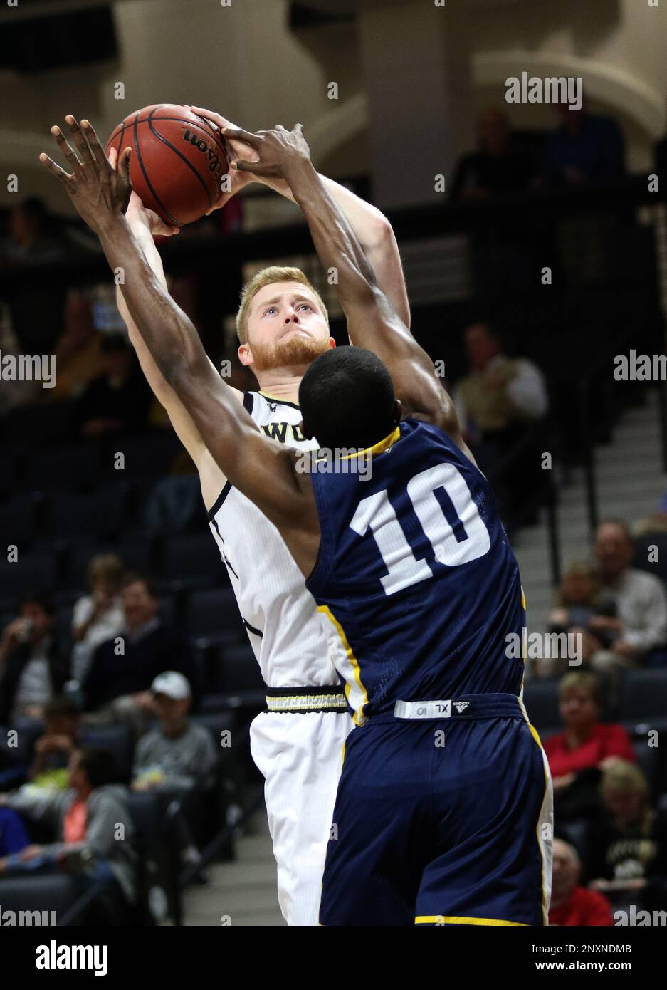SPARTANBURG, SC - JANUARY 20: Matthew Pegram (50) center Wofford ...