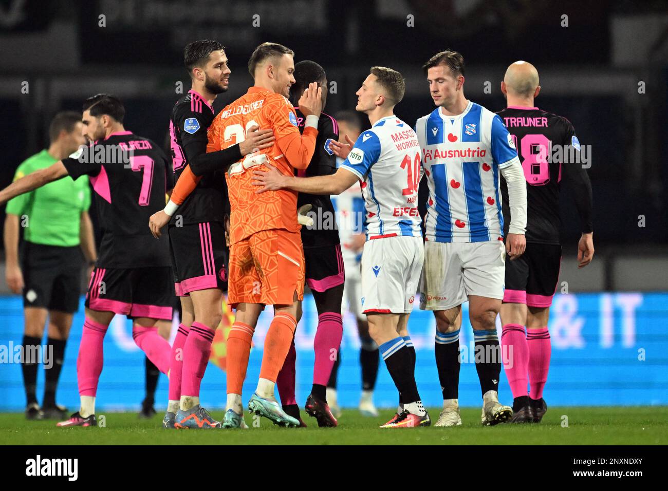 HERENVEEN - (lr) David Hancko of Feyenoord, Feyenoord goalkeeper Timon ...